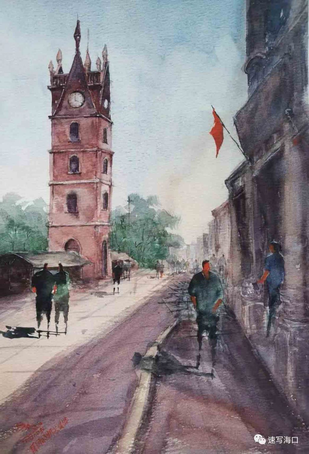 Haikou Urban Sketchers recent outing to the Haikou Clock Tower ...